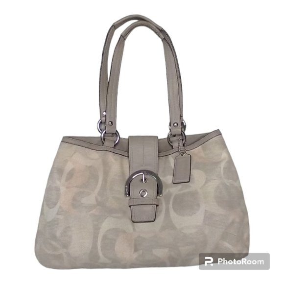 Coach | Bags | Coach Linen Shoulder Bagtote C22 F19205 | Poshmark